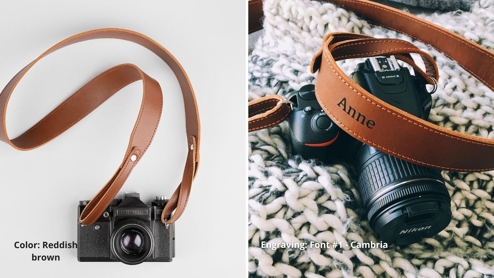 Personalized Neck Leather Camera Strap for Canon, Nikon, Photographer ...