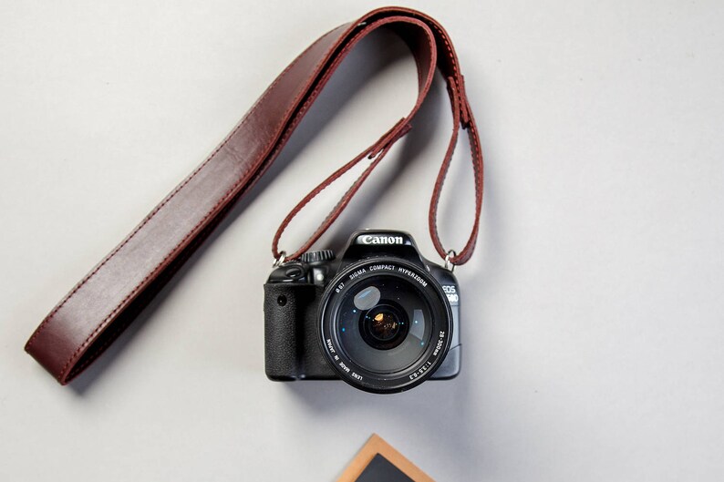 Engraved camera strap leather cross body wrist neck shoulder | Etsy