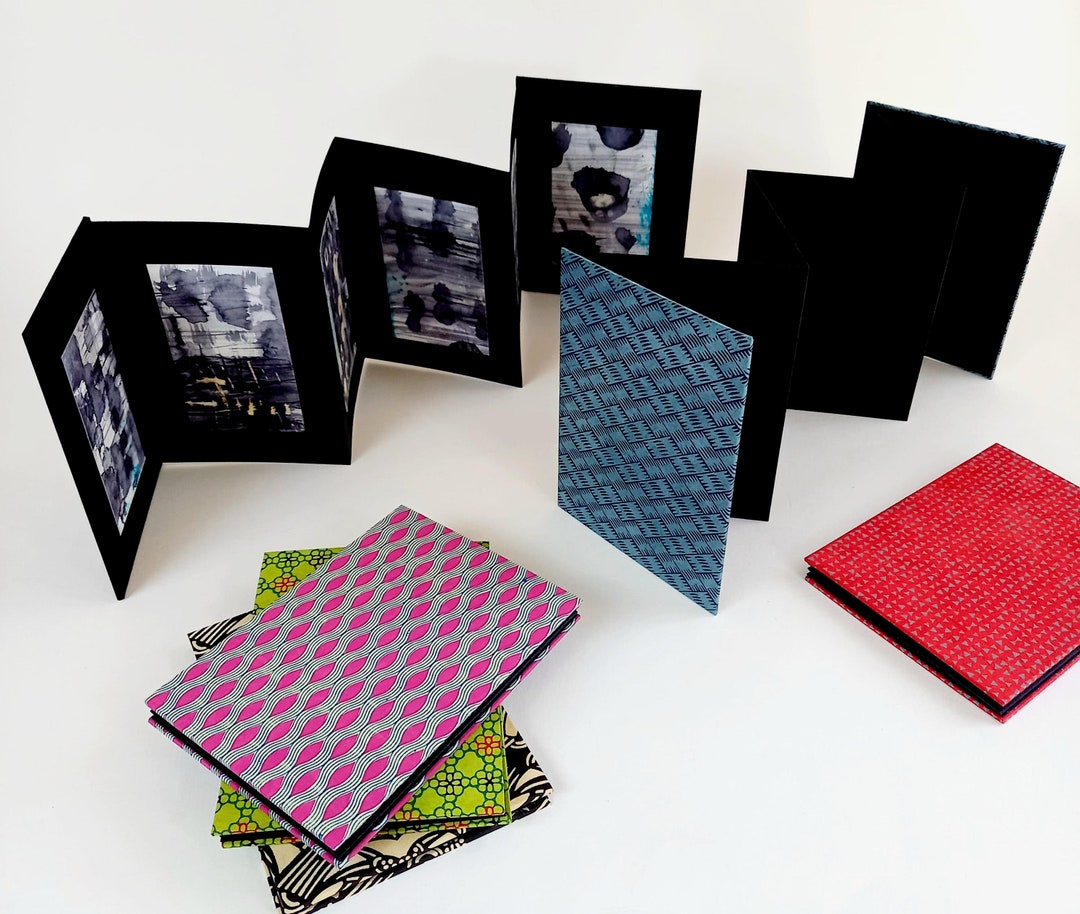 A6 Concertina Sketch Book Black Pages Mini Album Handmade Gift for ...