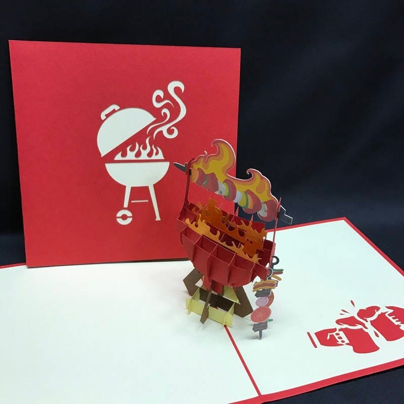 BBQ 3-d Pop up Card - Etsy