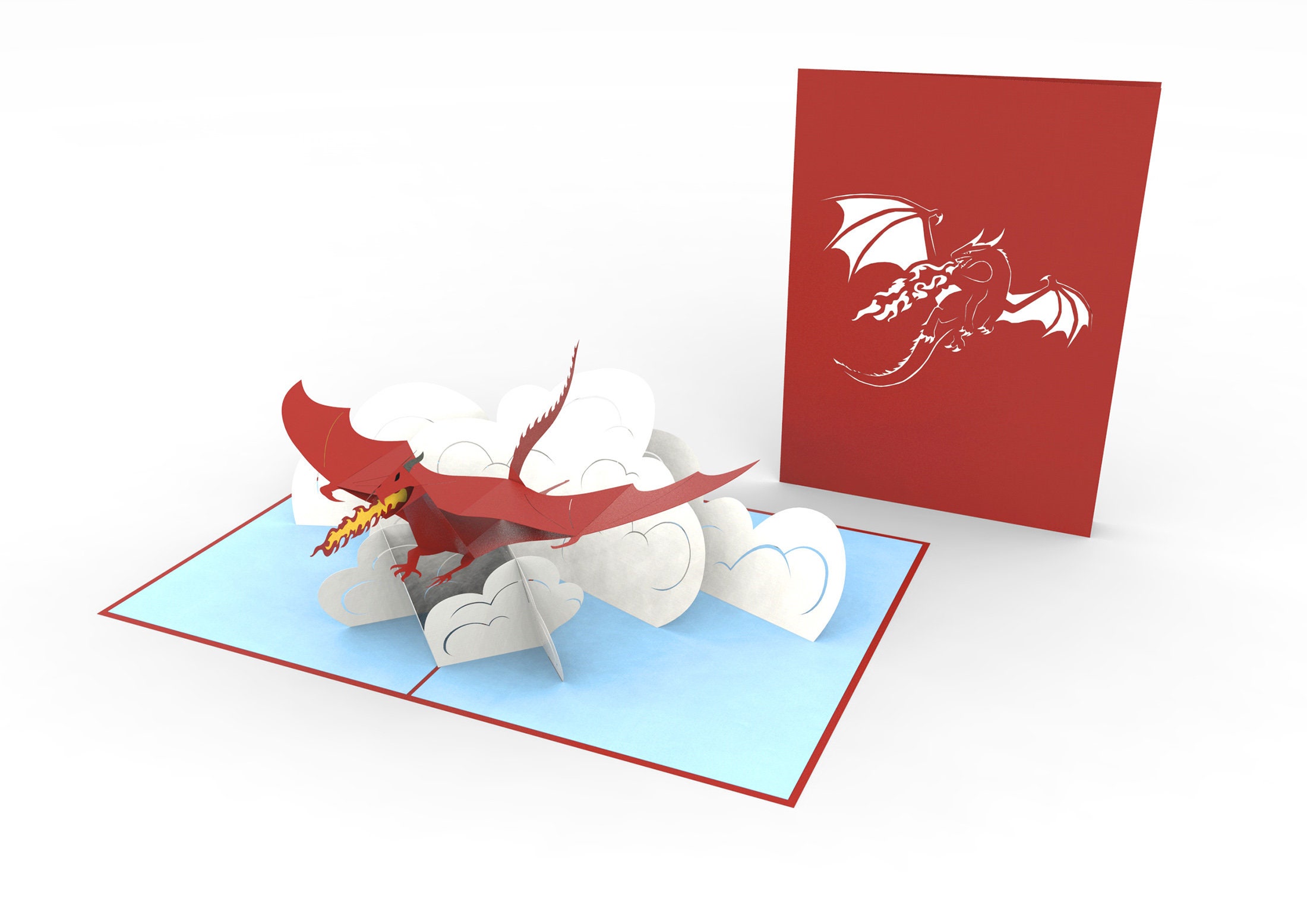 Dragon Greeting Card Happy Birthday 3-d Pop up Card 3D - Etsy