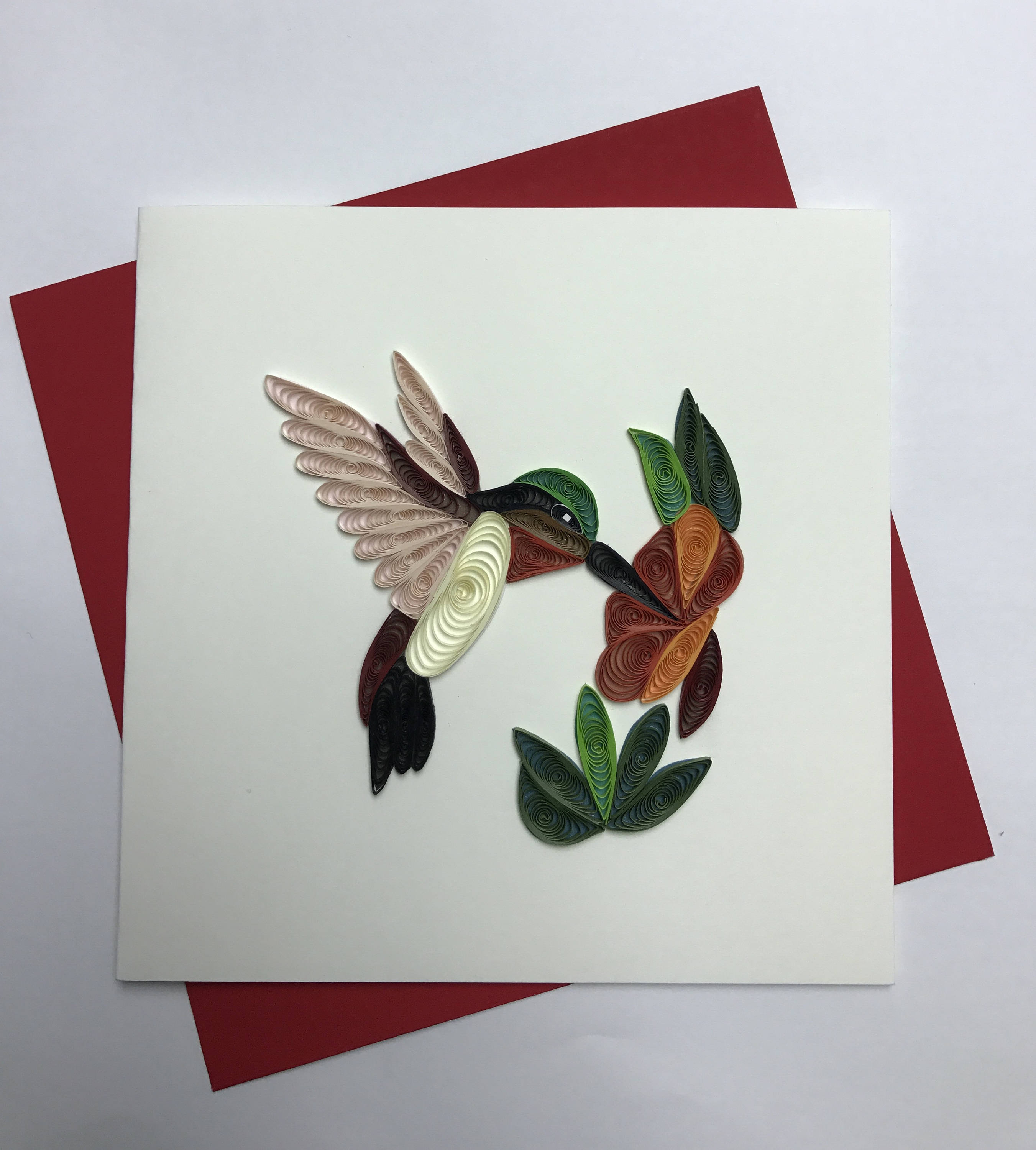Hummingbird Quilling Greeting Card, Quilling Card, Quilled Cards ...