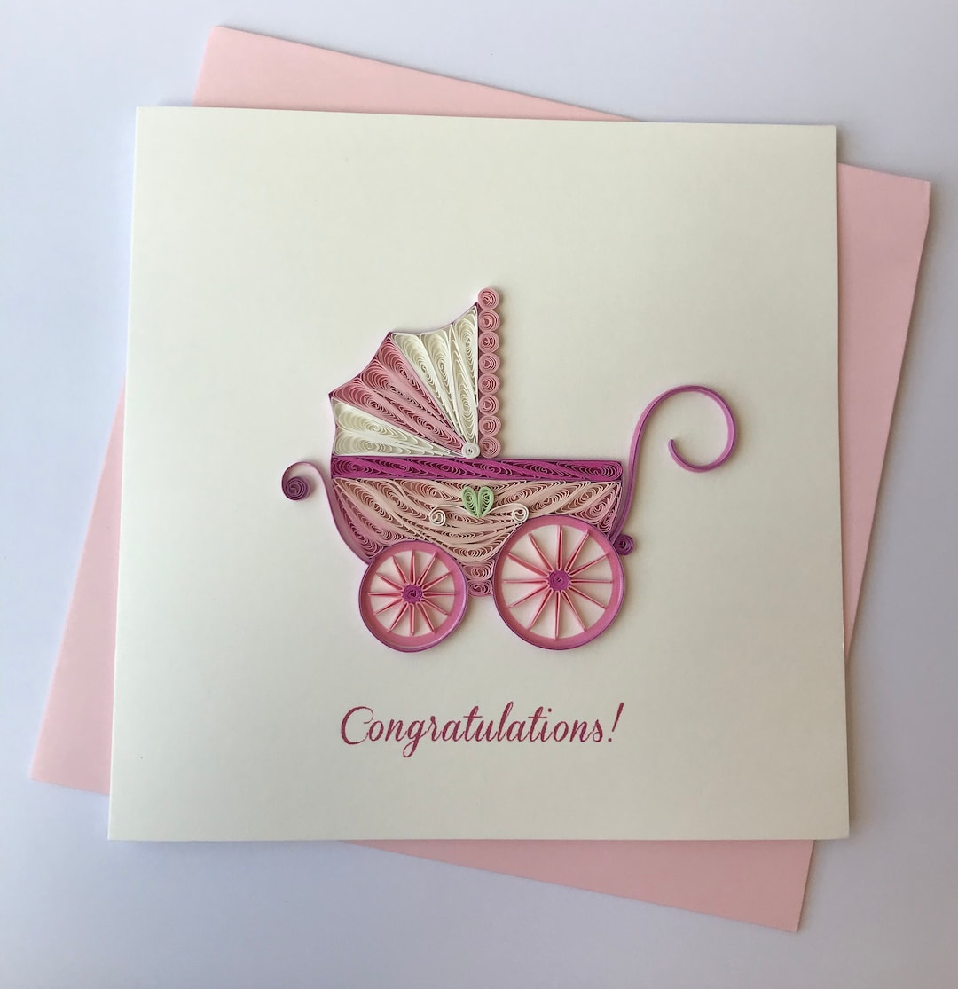 Baby Girl Quilling Greeting Card, Handmade Greeting Card, Quilling ...