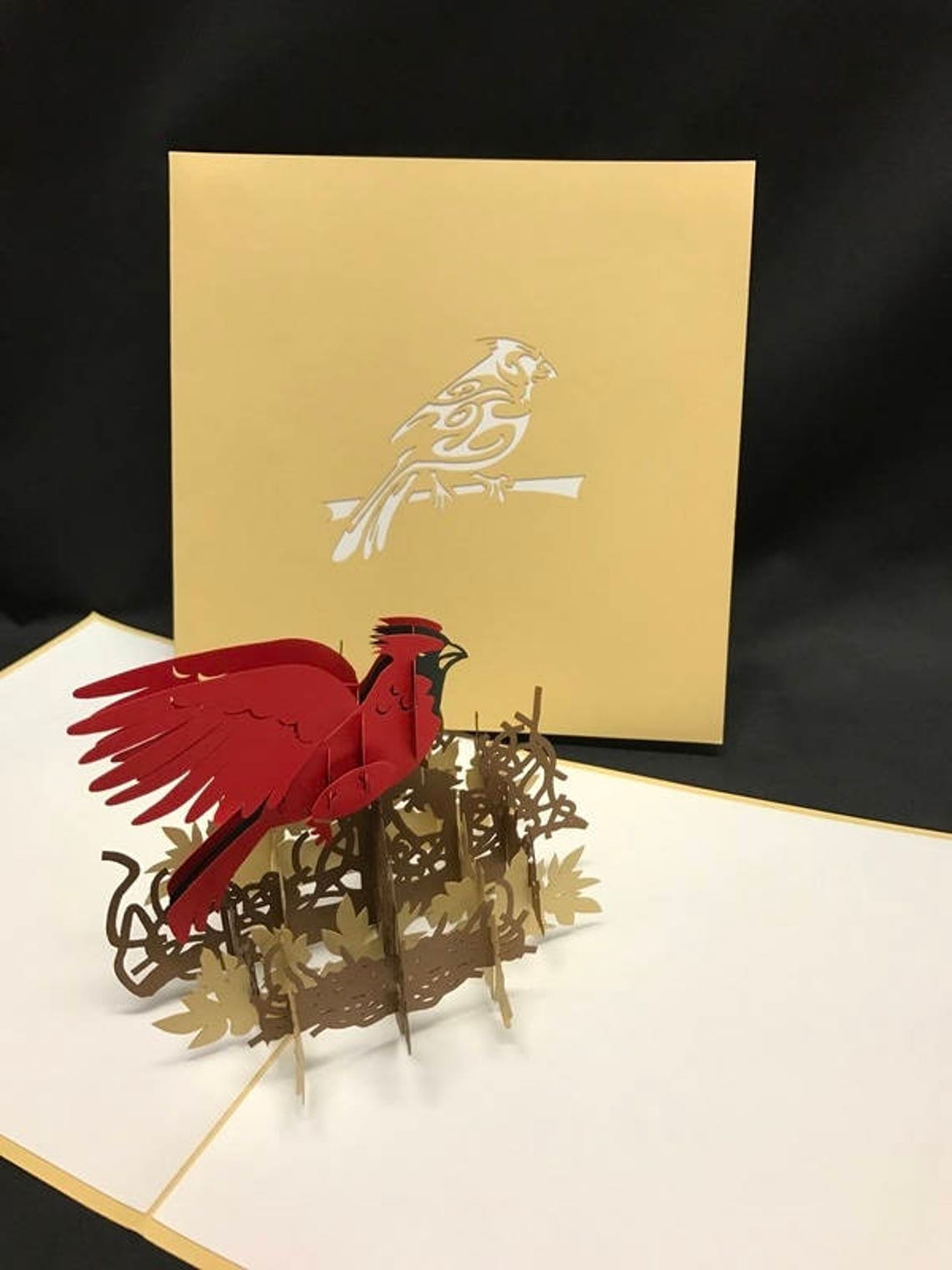 Cardinal 3-d Pop up Card - Etsy