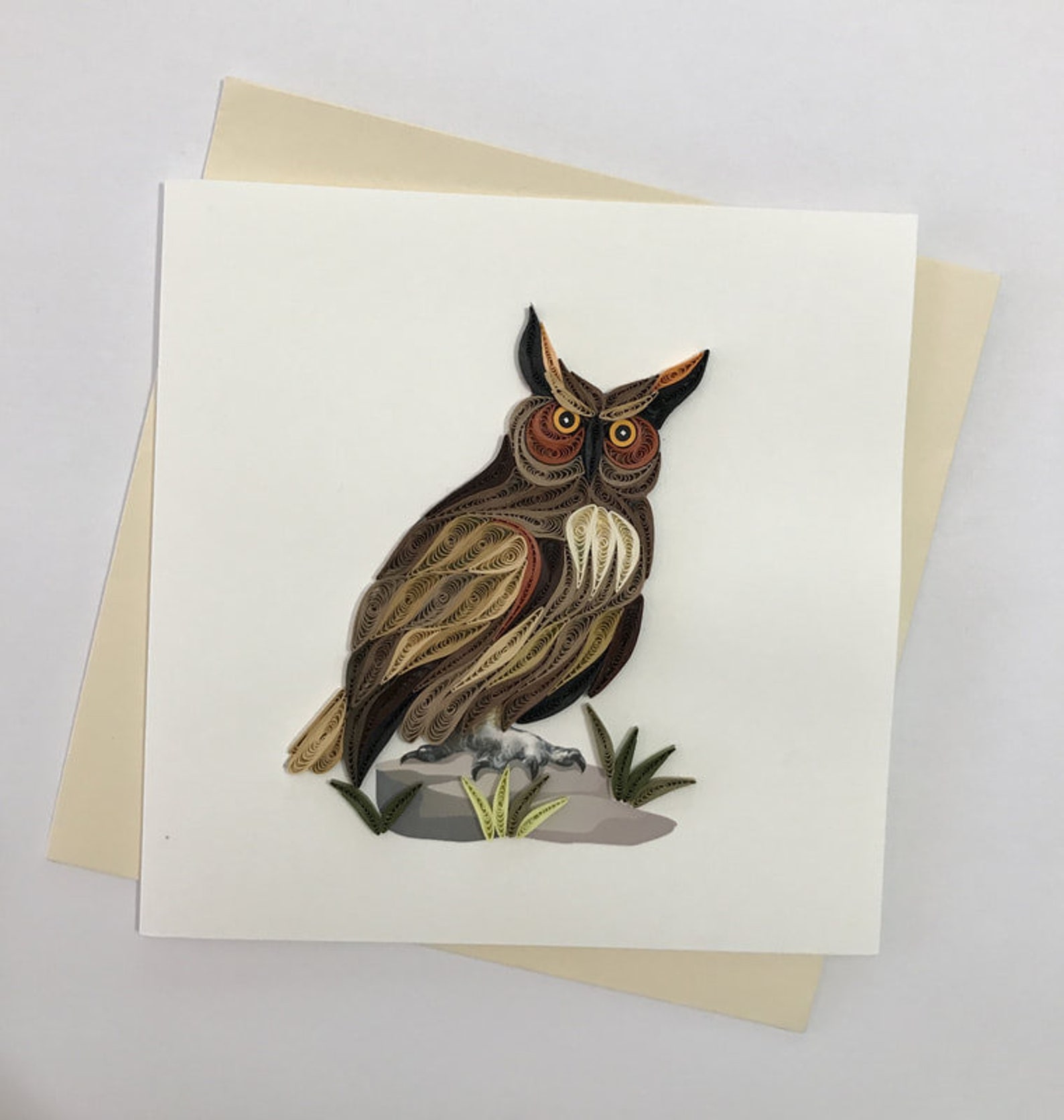 Owl Quilling Greeting Card, Handmade Greeting Card, Quilling Cards ...