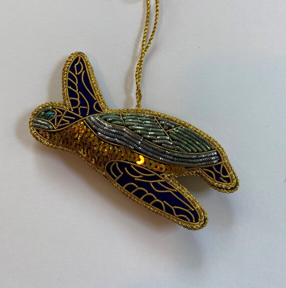 Sea Turtle Sequin Ornament handmade ornament handmade gift | Etsy