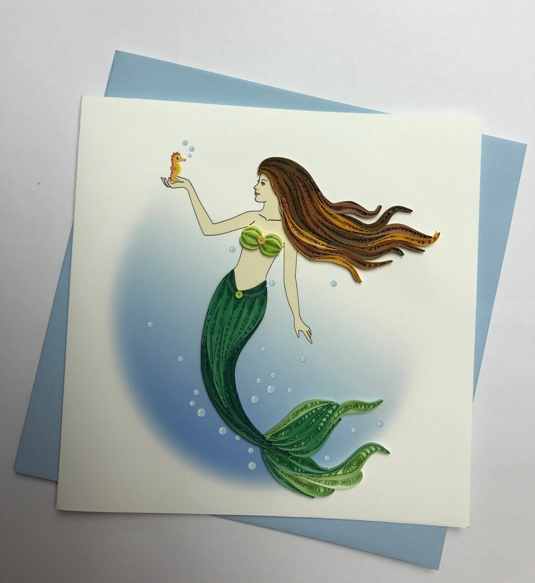 Mermaid Quilling Greeting Card - Etsy