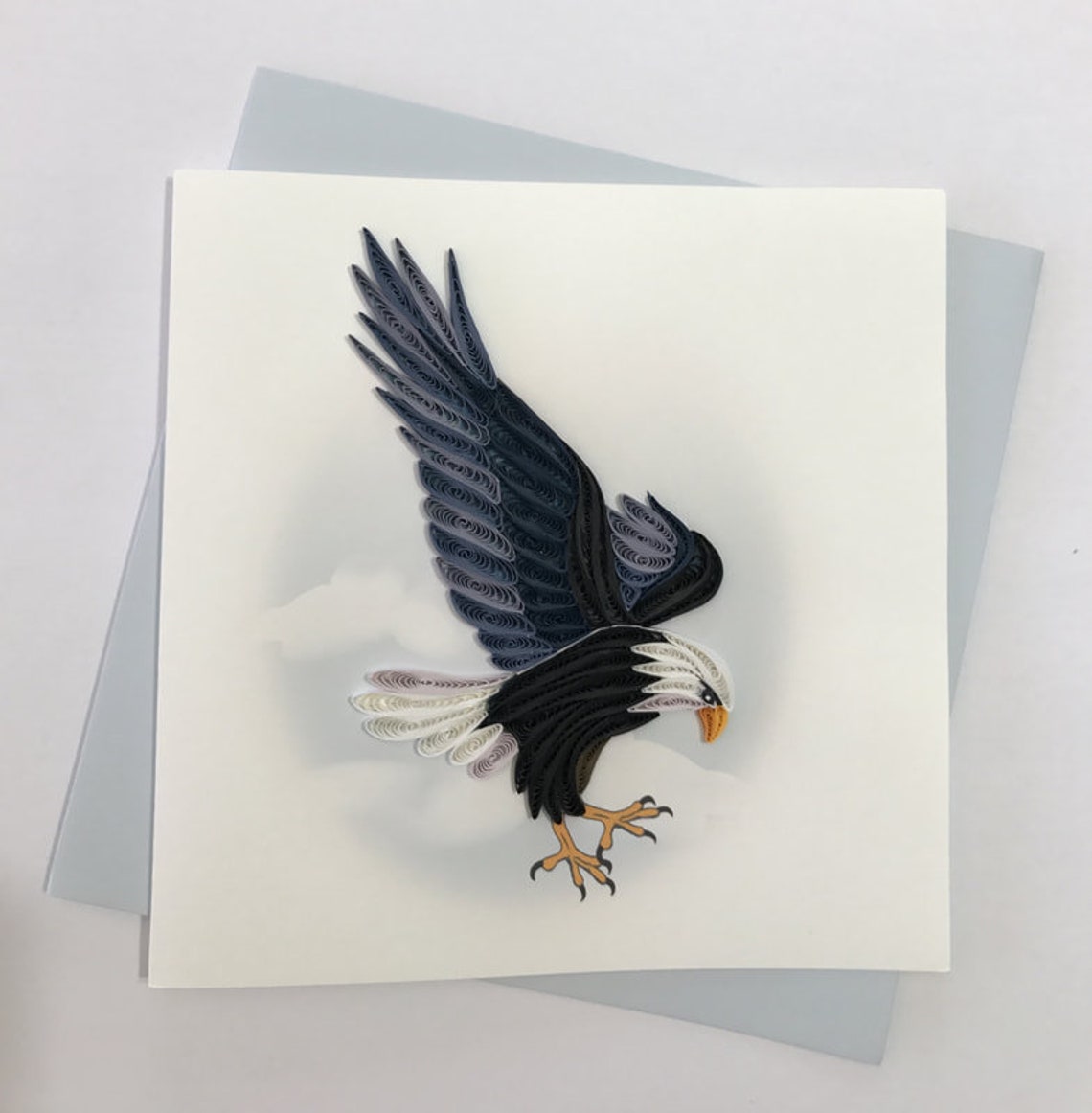 Eagle Quilling Greeting Card, Handmade Greeting Card, Quilling Cards ...