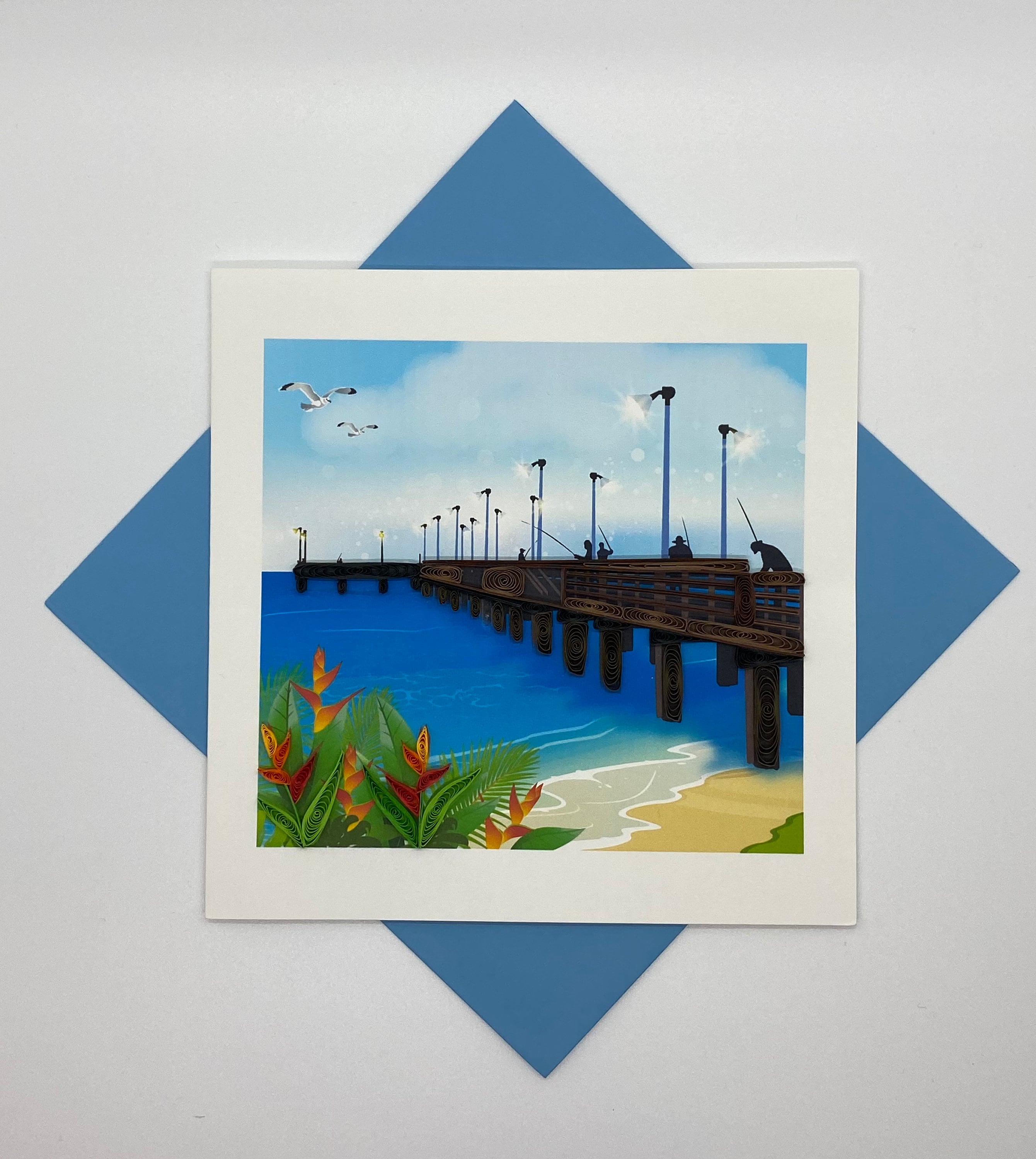 Pier Quilling Greeting Card, Handmade Greeting Card, Quilling Cards ...