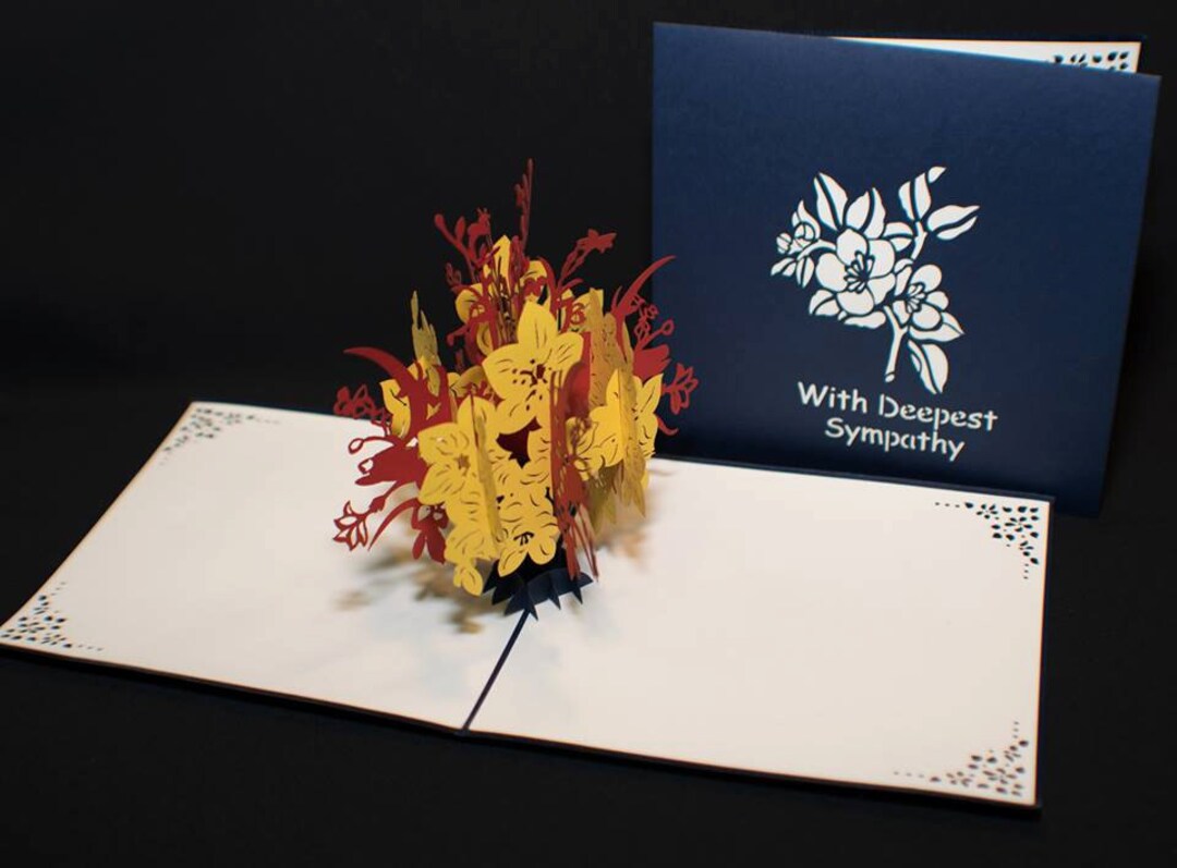 Flower 3-d Pop up Card - Etsy