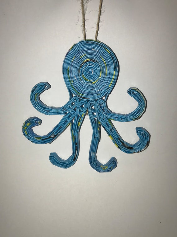 Eco-art Octopus Ornament Eco-art Recycled Quilled Paper | Etsy