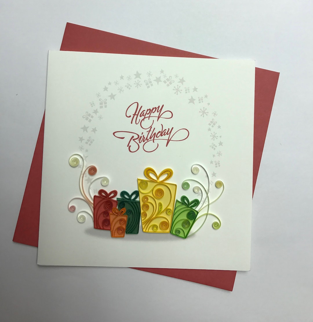 Happy Birthday Quilling Greeting Card - Etsy
