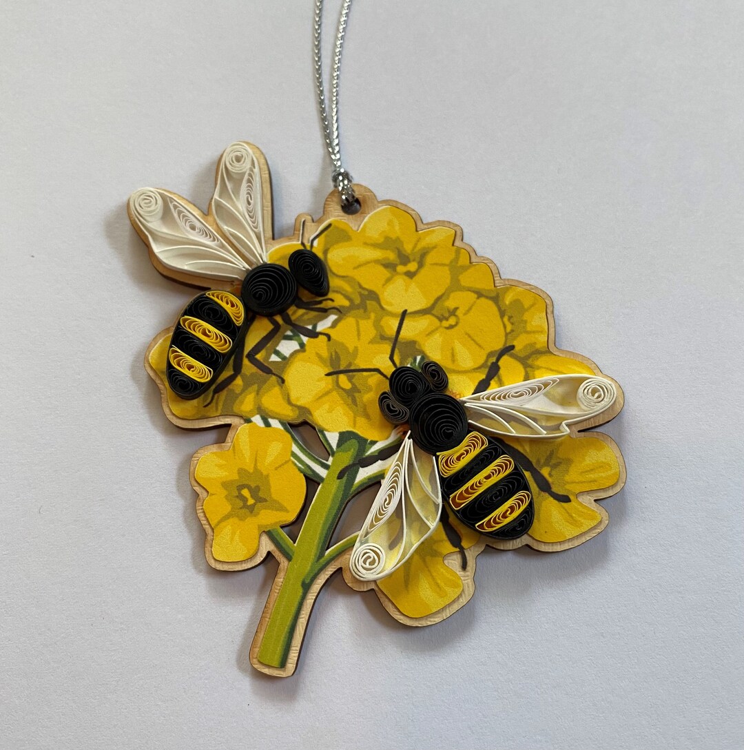 Bee's Ornament, Handmade Ornament, Quilling, Quilled Ornament, Handmade ...