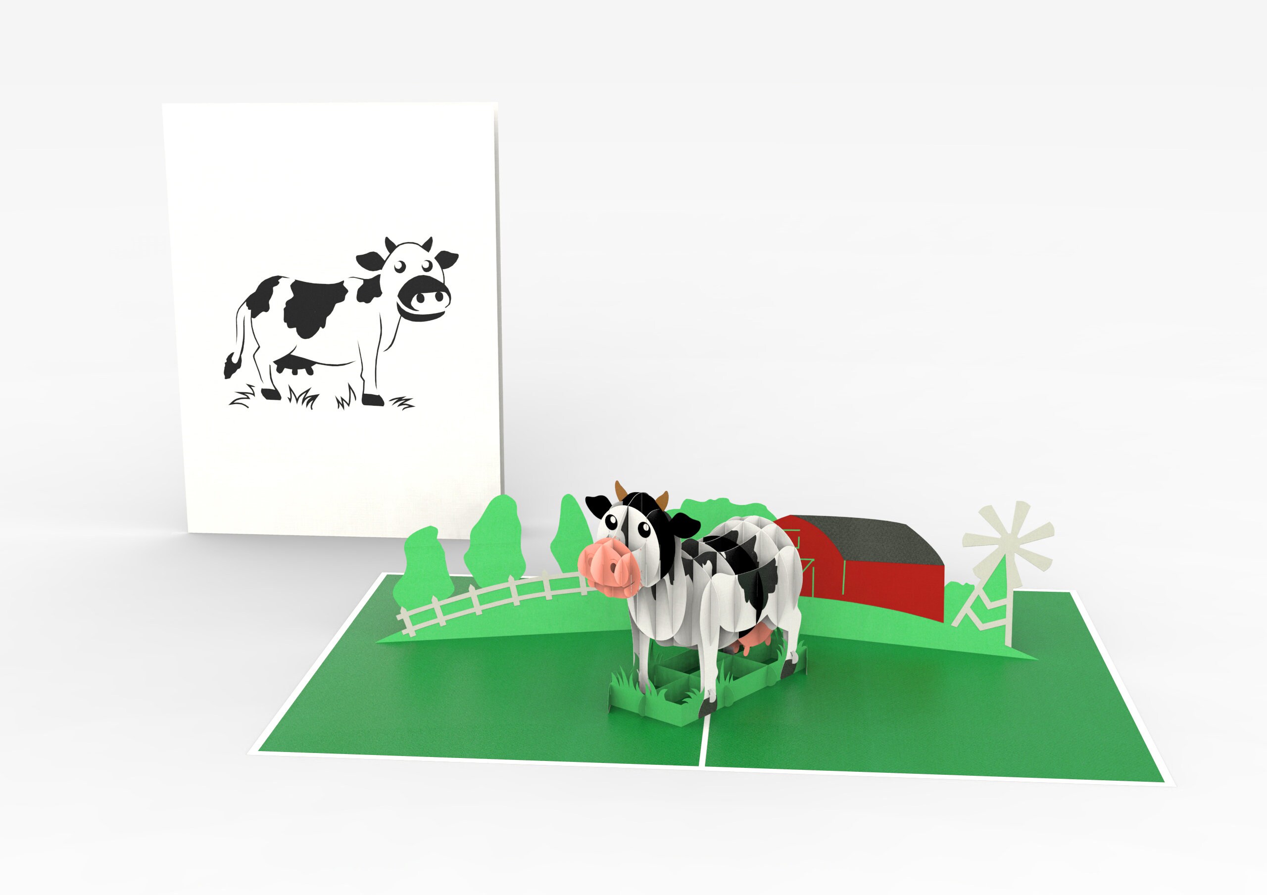 Cow Greeting Card Happy Birthday 3-d Pop up Card 3D Birthday - Etsy