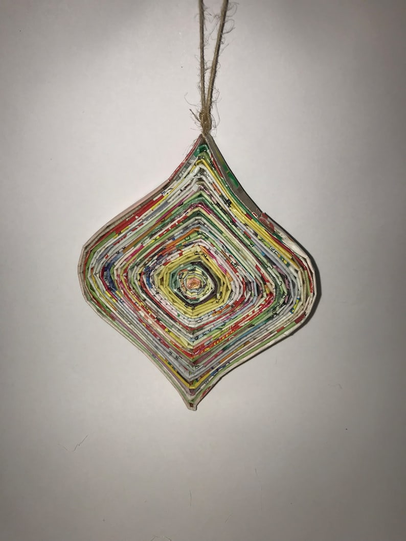 Ornament, Eco-art, Recycled, Quilled Paper, Christmas Decor, Recycled ...