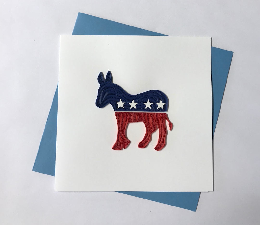 Democrat Quilling Greeting Card, Handmade Greeting Card, Quilling Cards ...