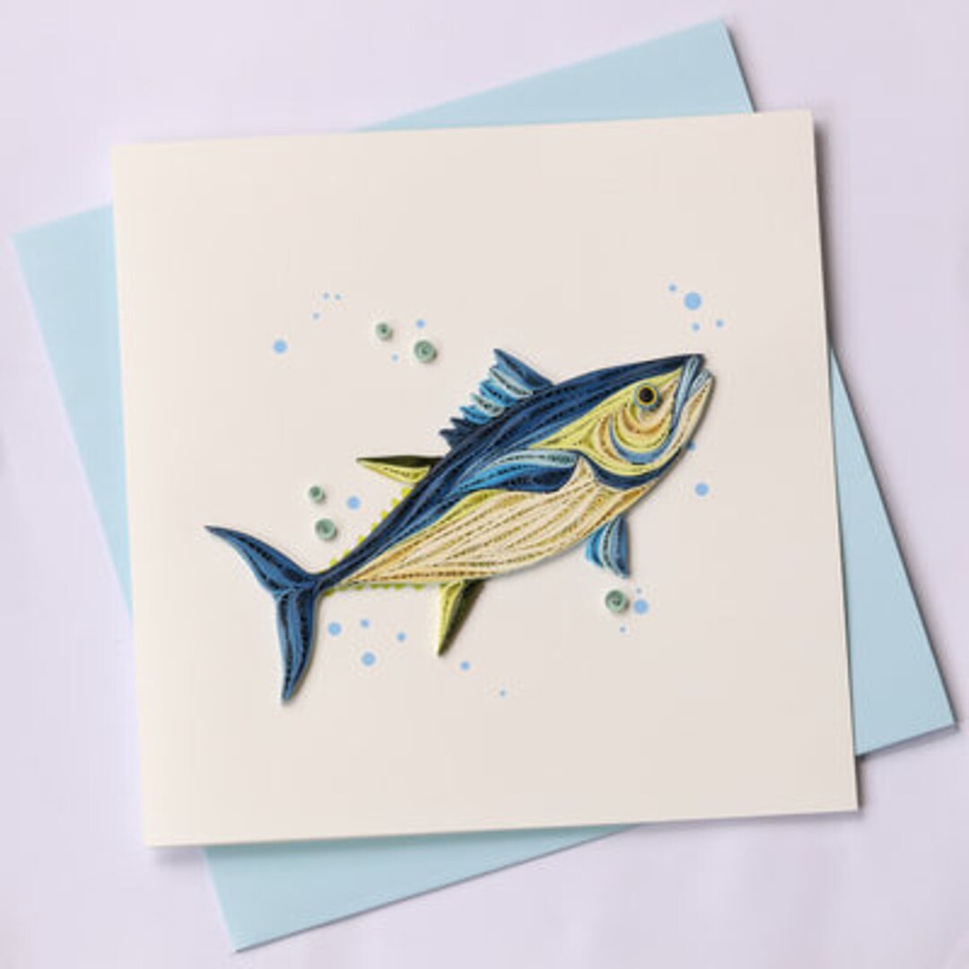 Tuna Card, Quilling Greeting Card, Handmade Greeting Card, Quilling ...