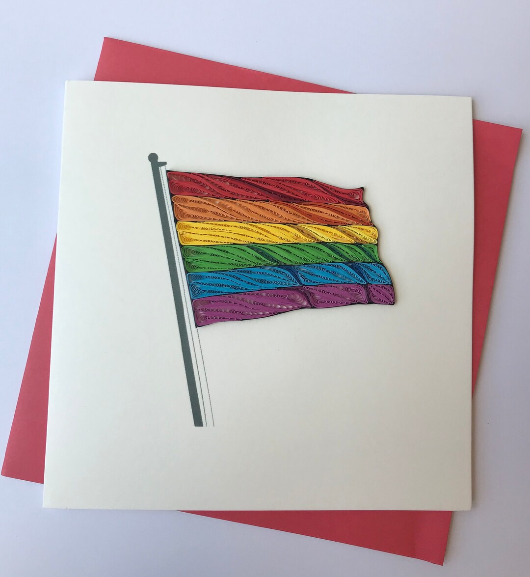 Rainbow Flag, LGBT Quilling Greeting Card, Handmade Greeting Card ...