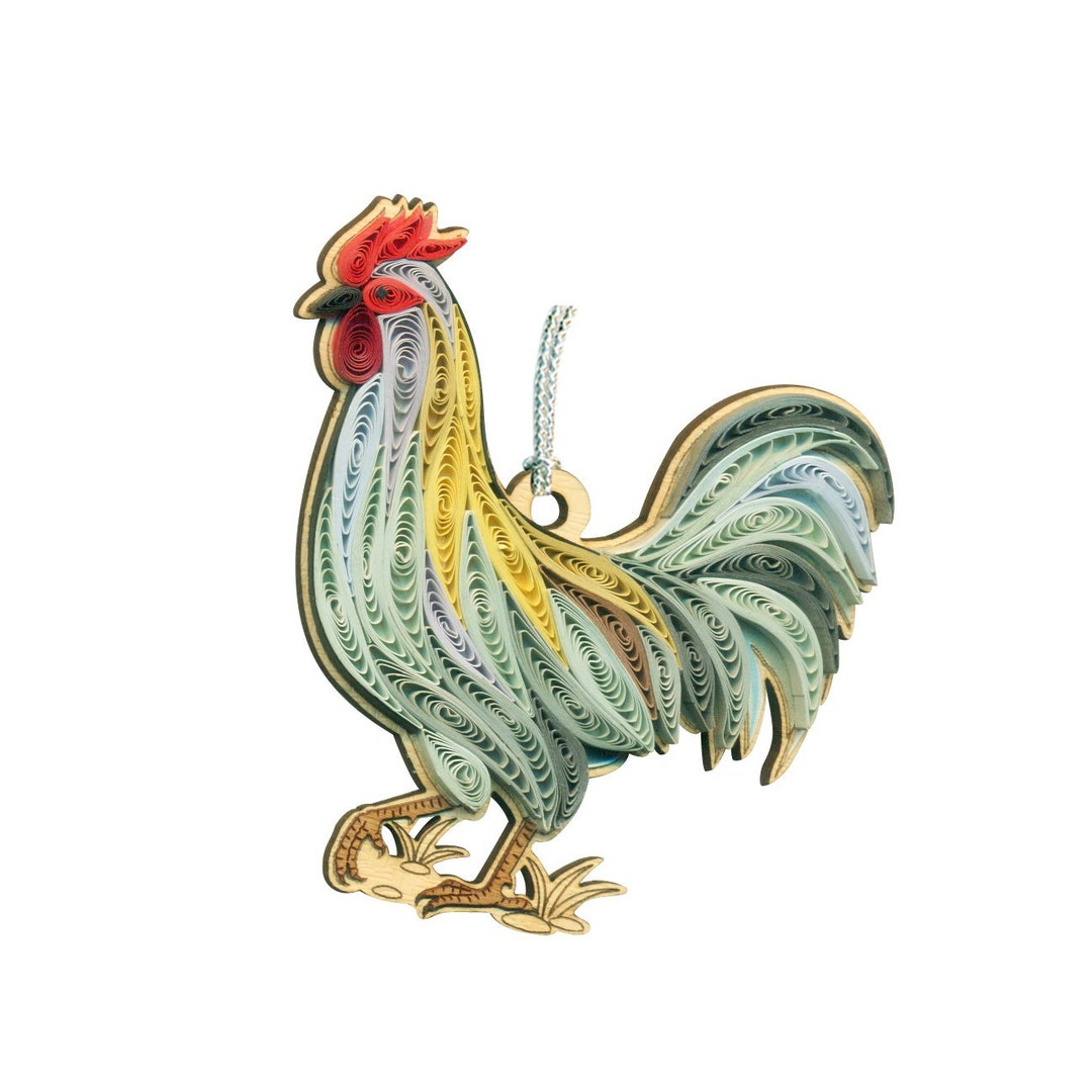 Rooster Ornament, Handmade Ornament, Quilling, Quilled Ornament, - Etsy