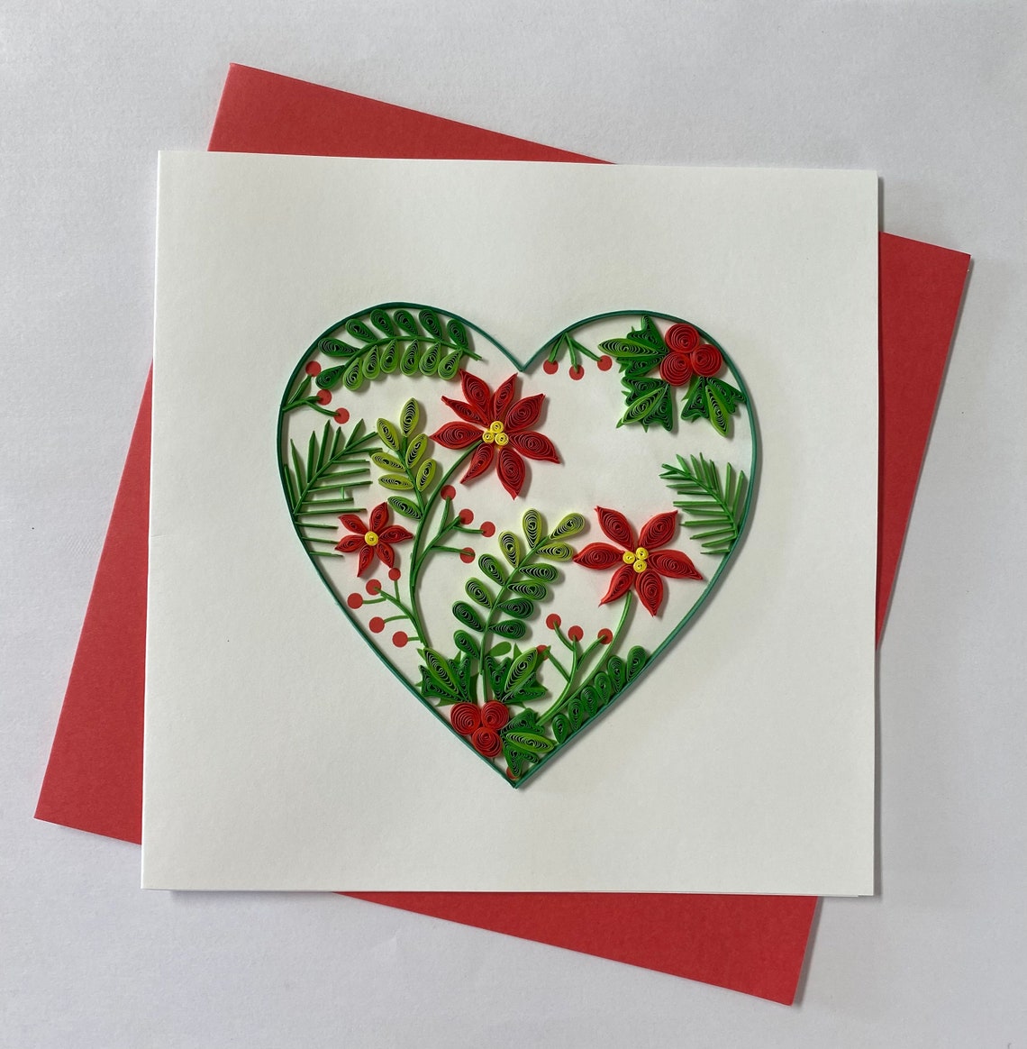 Heart Card, Quilling Greeting Card, Handmade Greeting Card, Quilling ...