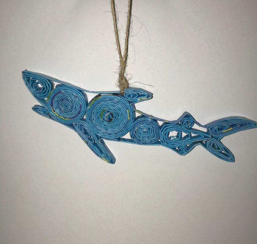 Shark Ornament Eco-art Recycled Quilled Paper Christmas | Etsy