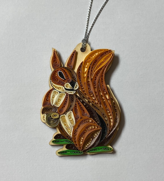 Squirrel ornament handmade ornament quilling quilled | Etsy