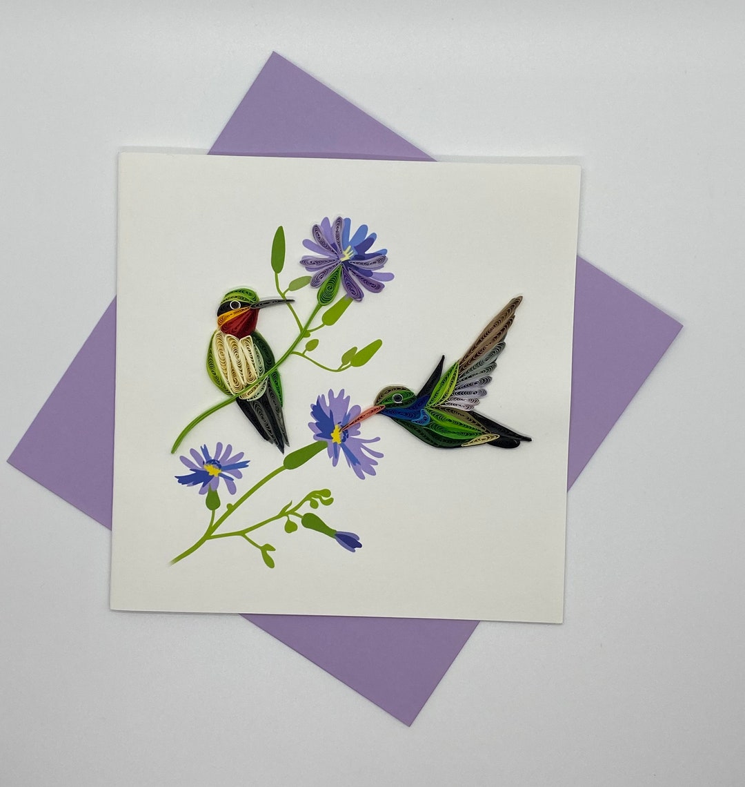 Hummingbird Quilling Greeting Card, Handmade Greeting Card, Quilling ...