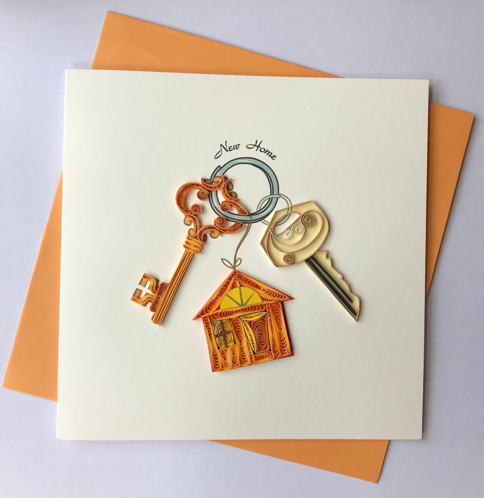 New Home Greeting Card, Quilling Greeting Card, Handmade Greeting Card ...