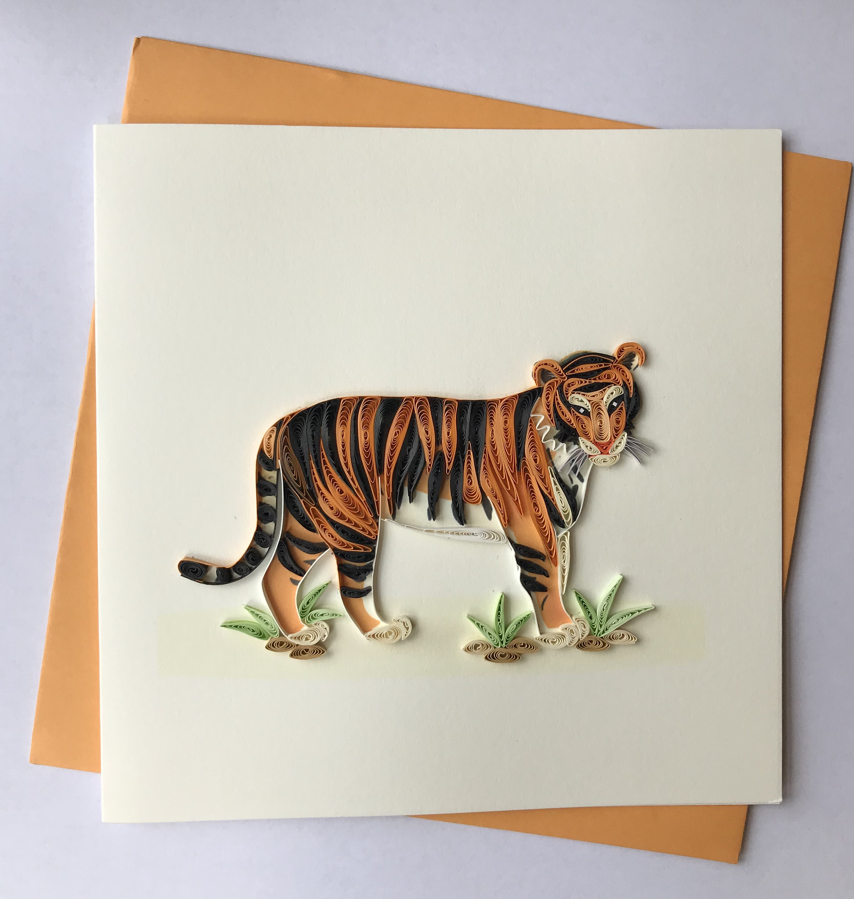 Tiger Greeting Card Quilling Greeting Card Handmade Greeting | Etsy