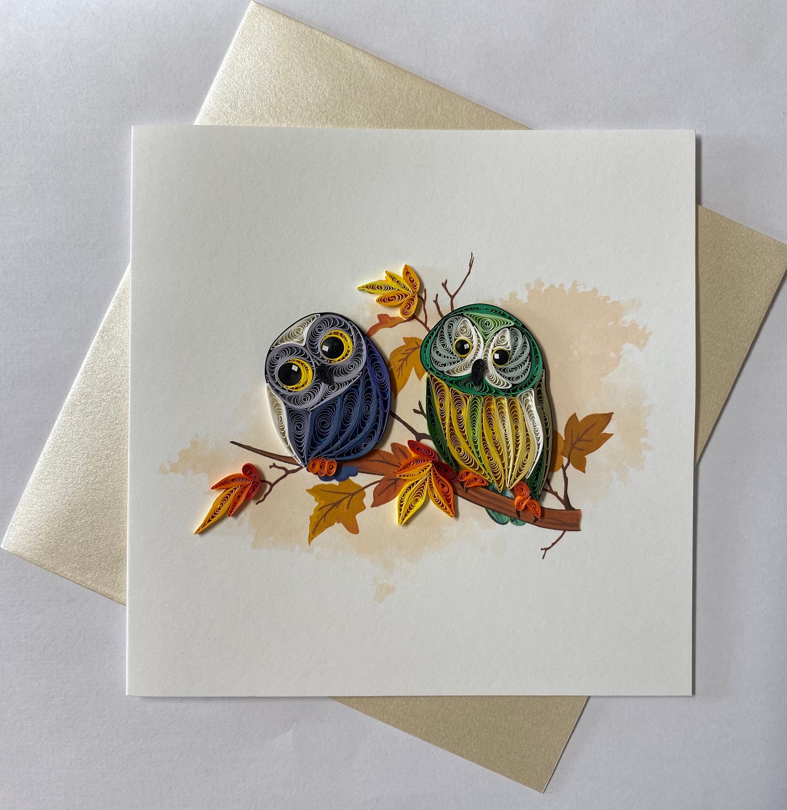 Owl Card, Quilling Greeting Card, Handmade Greeting Card, Quilling ...