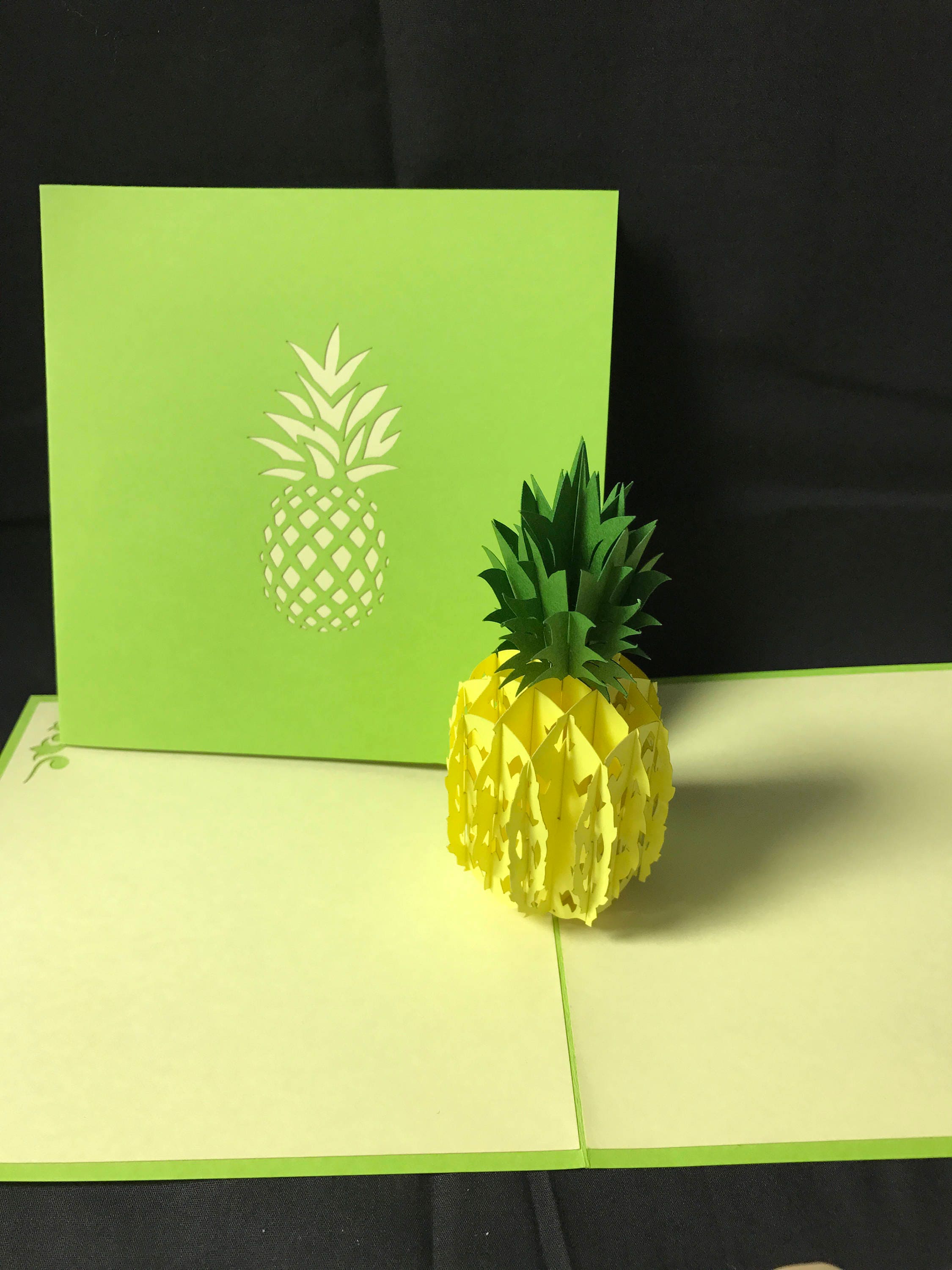 Pineapple 3-D Pop up Card, 3D Birthday Card, Popup Card, Greeting Card ...