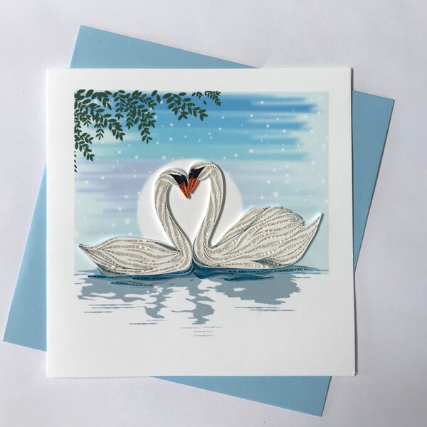 Swan Greeting Card - Etsy
