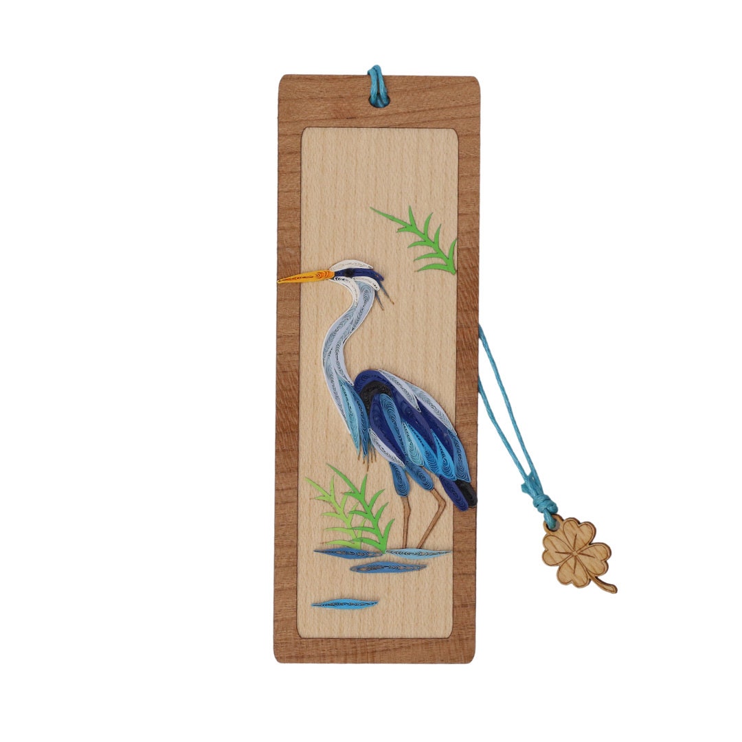 Blue Heron Bookmark, Quilling Bookmark, Bookmark, Quilling Cards ...