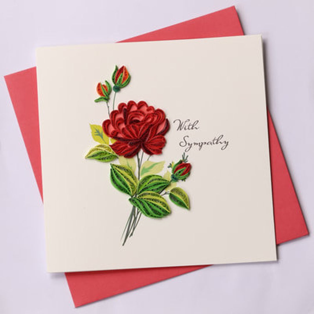 Sympathy Quilling Greeting Card, Quilling Cards, Birthday Cards ...