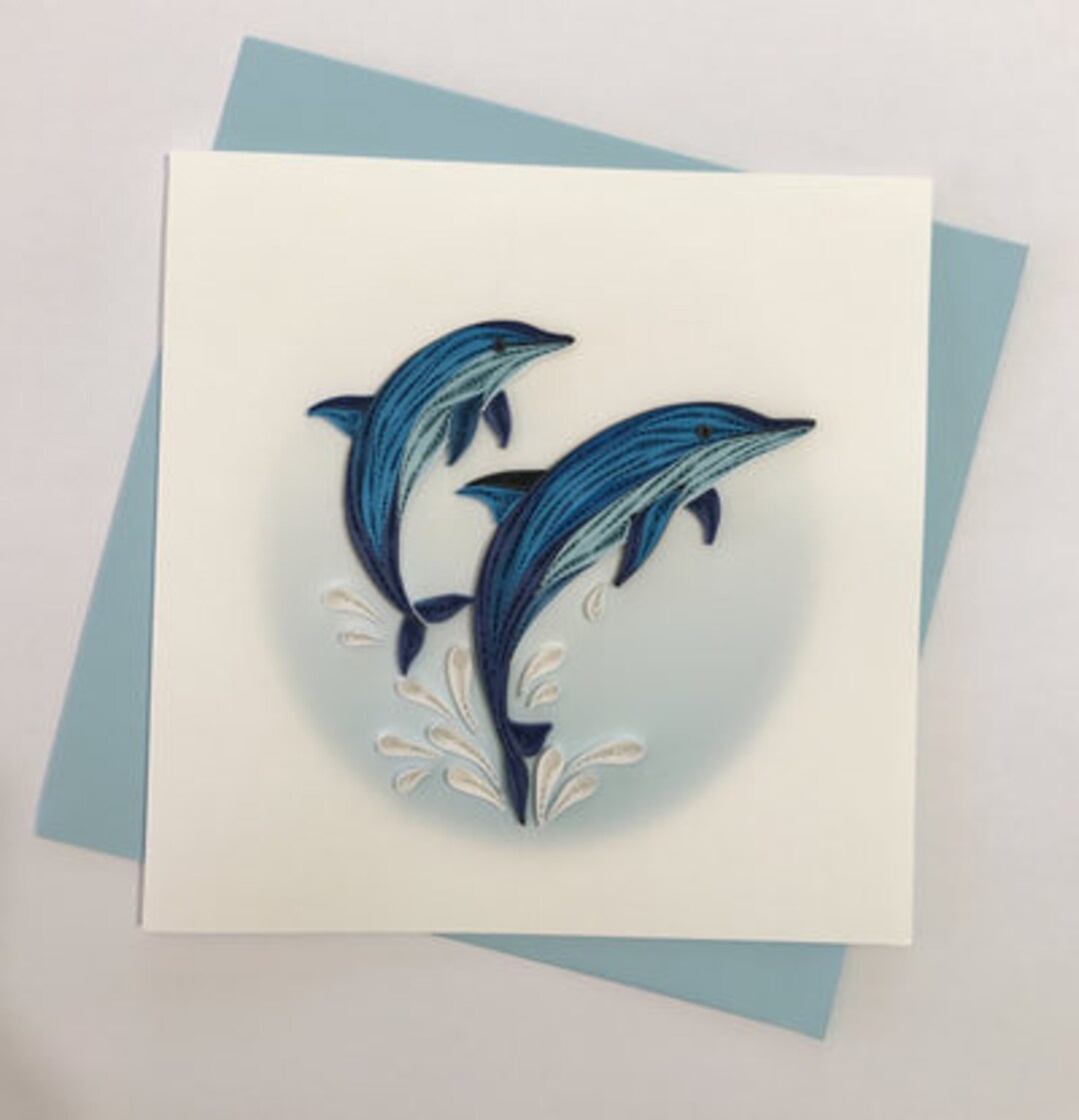 Dolphin Quilling Greeting Card - Etsy