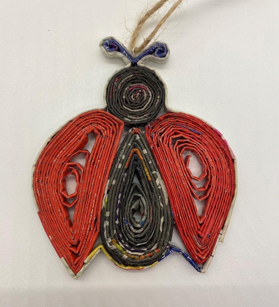 Ladybug Ornament, Eco-art, Recycled, Quilled Paper, Christmas Decor ...