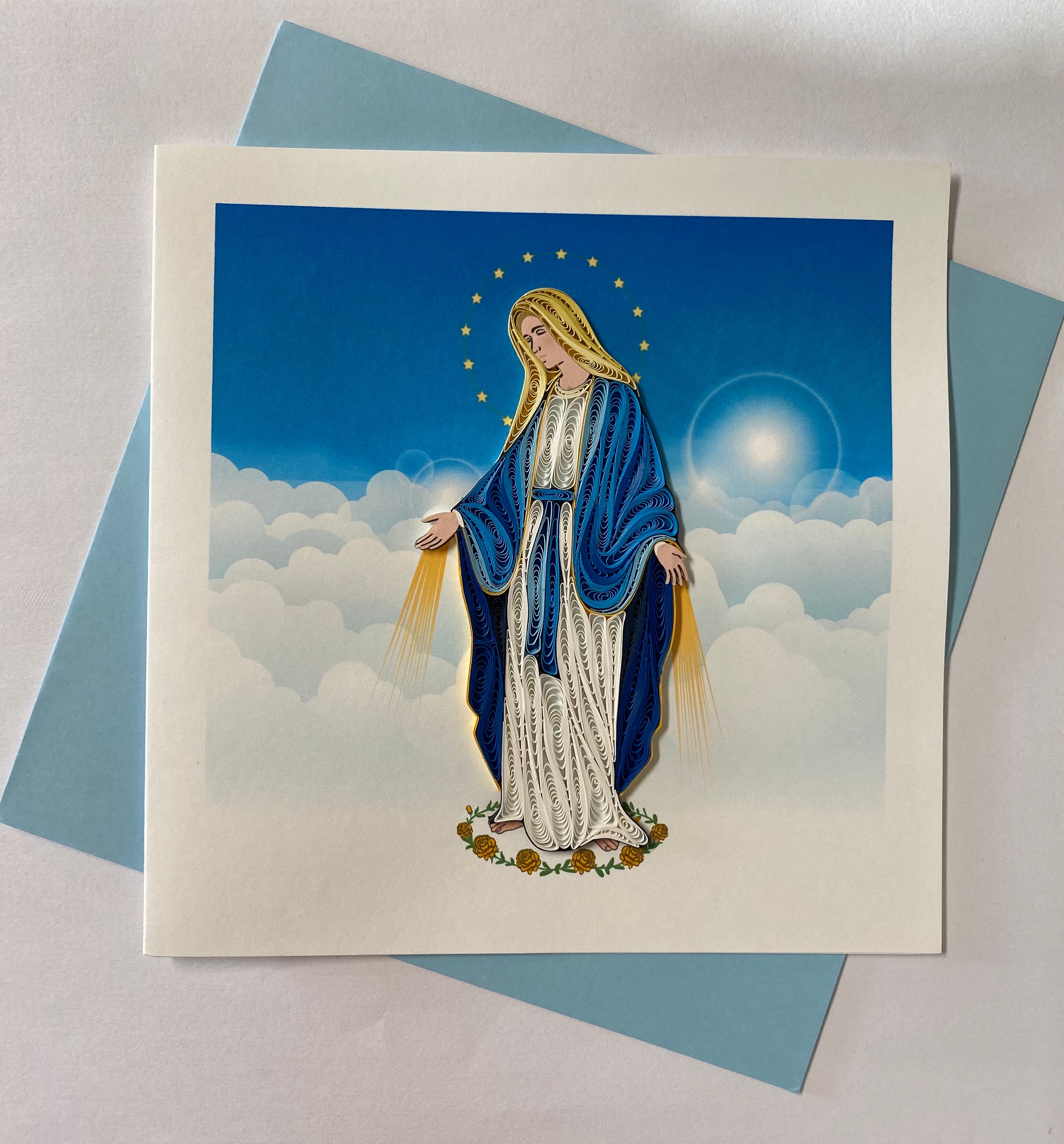 Mary Card, Quilling Greeting Card, Handmade Greeting Card, Quilling ...