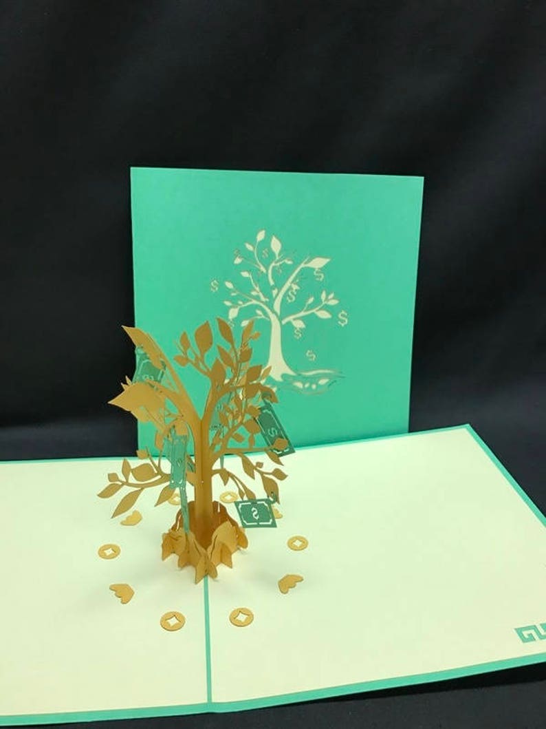 Money Tree 3-d Pop up Card, Money Tree Greeting Card, Money Greeting ...