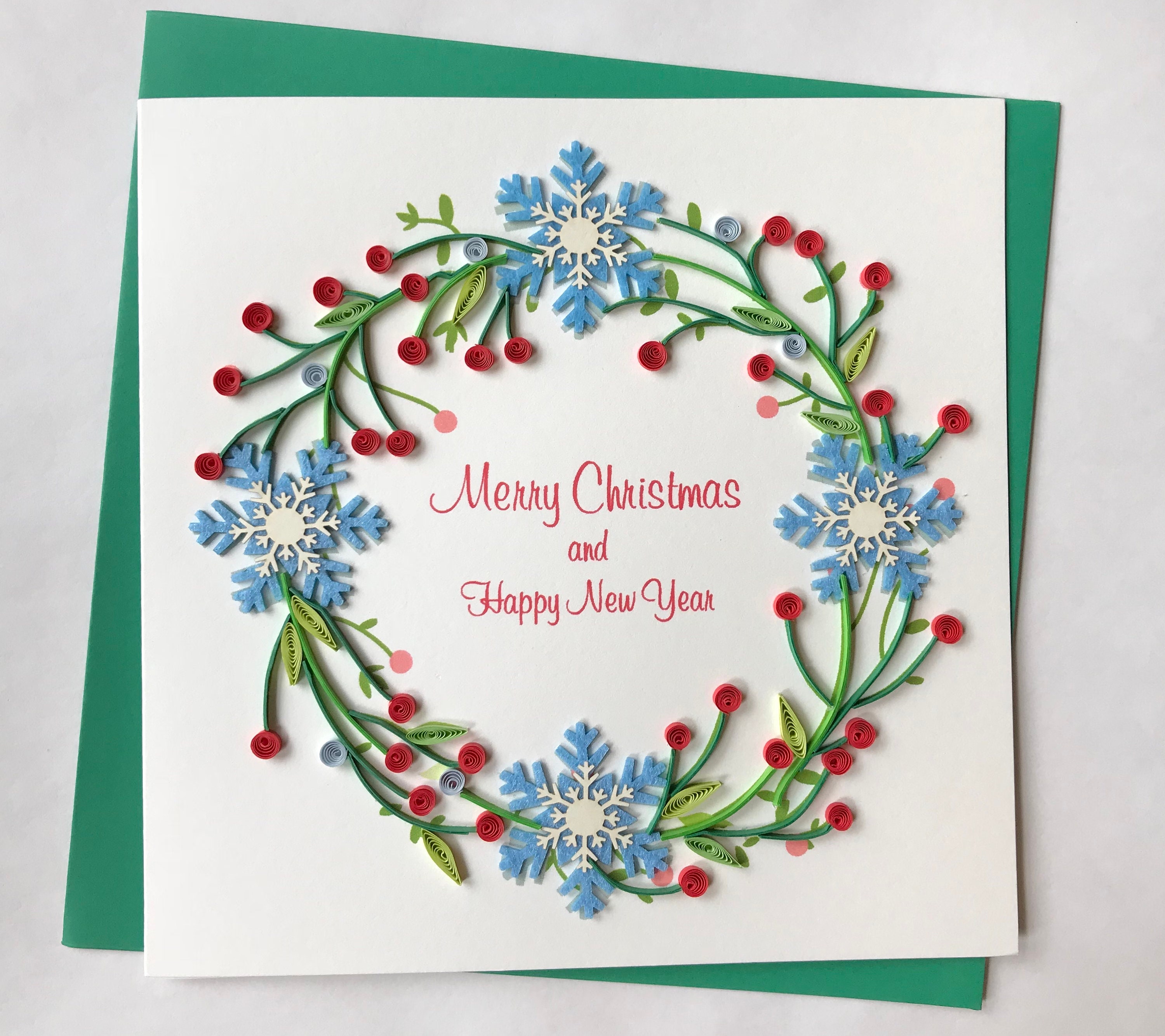 Christmas Card Quilling Greeting Card handmade greeting | Etsy