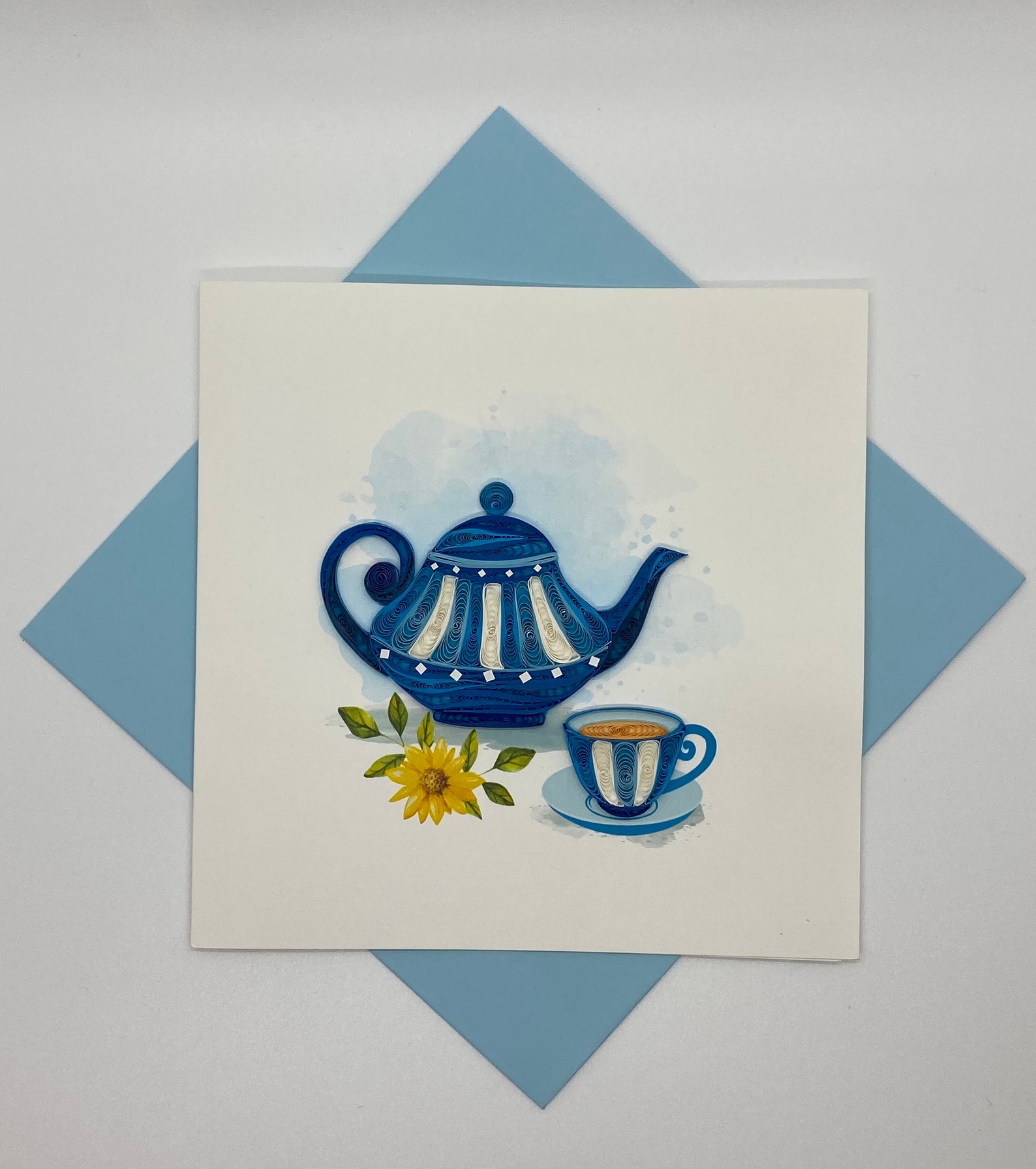 Tea Quilling Greeting Card, Handmade Greeting Card, Quilling Cards ...
