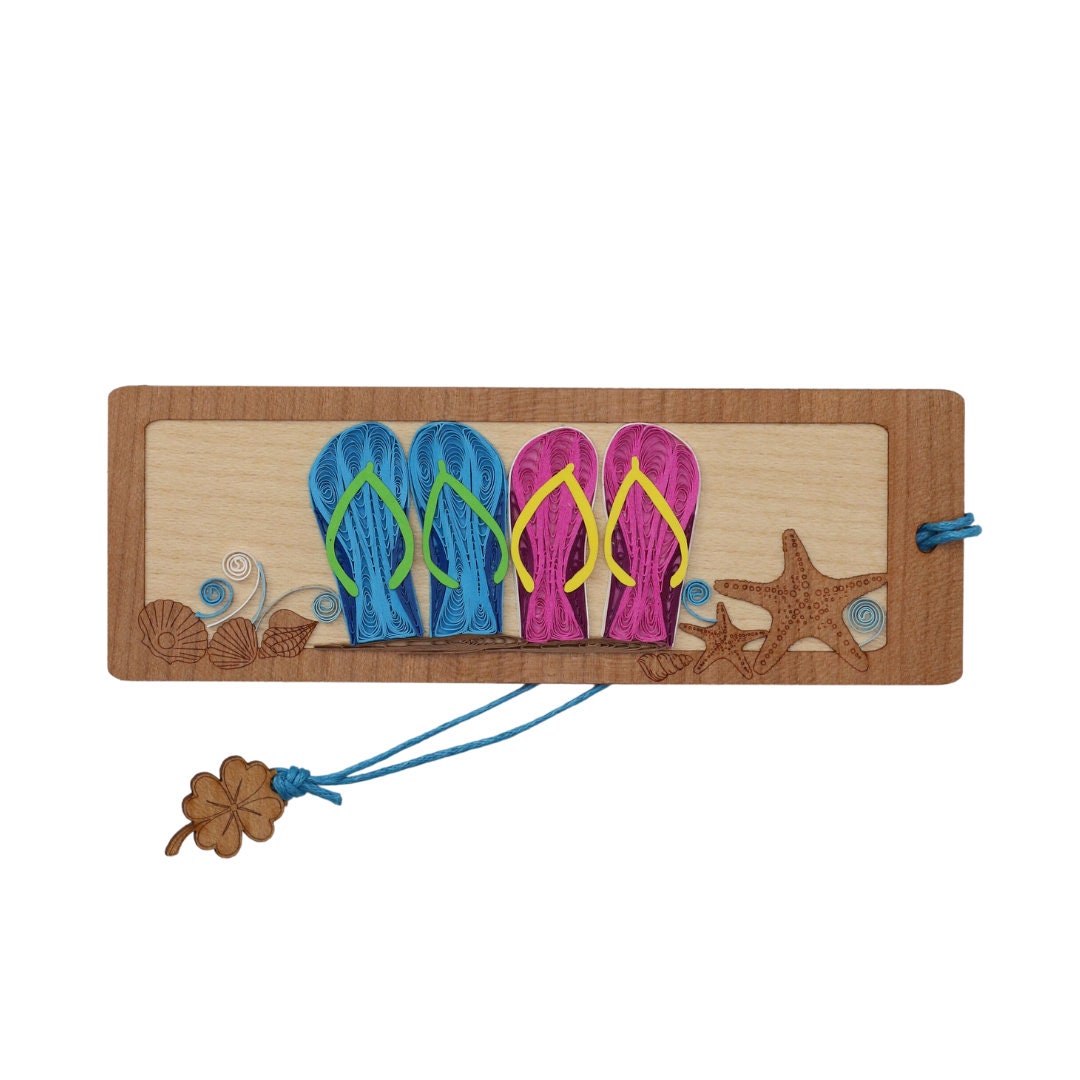 Flip Flops Bookmark, Quilling Bookmark, Bookmark, Quilling Cards ...
