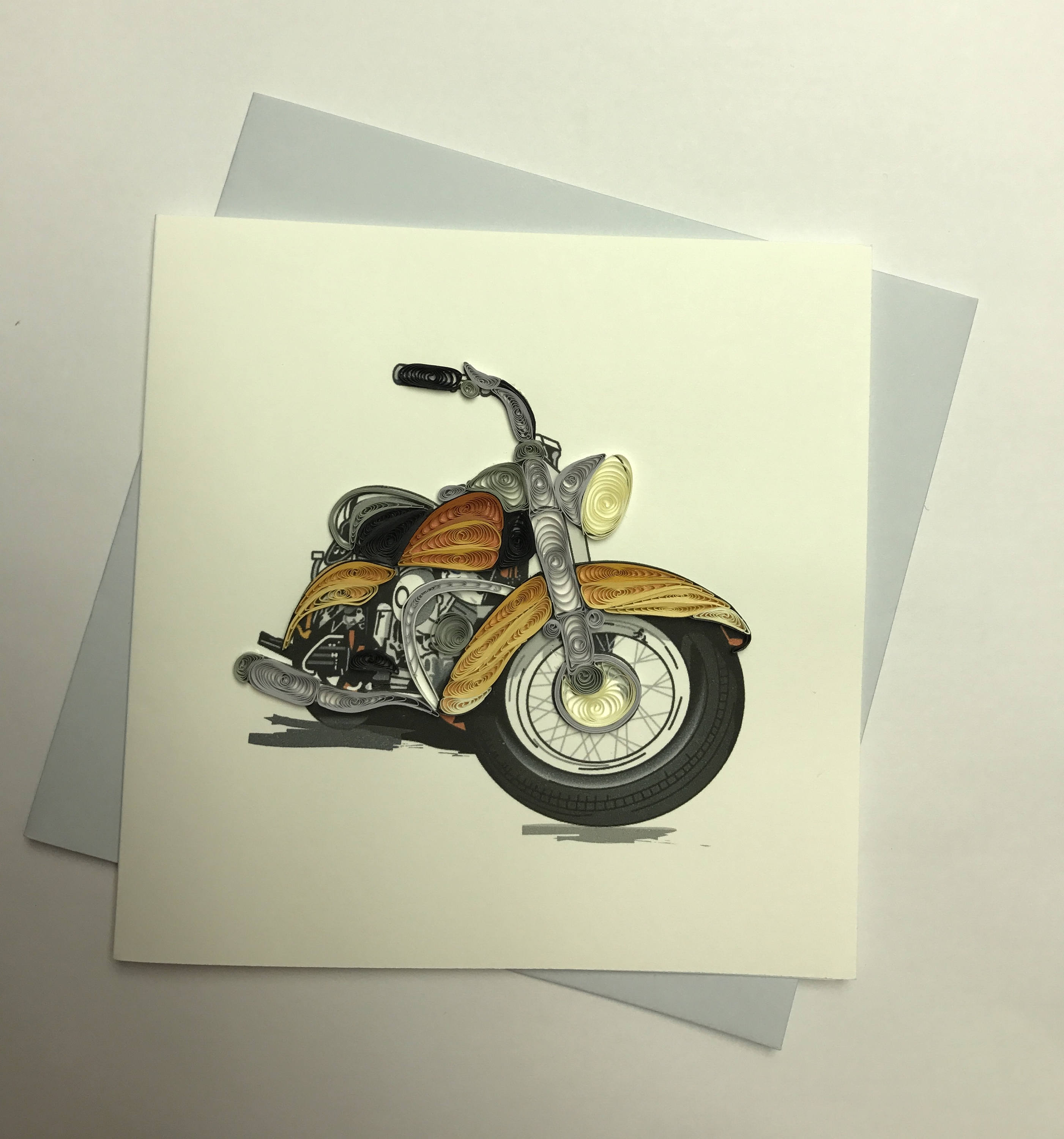 Motorcycle Quilling Greeting Card - Etsy