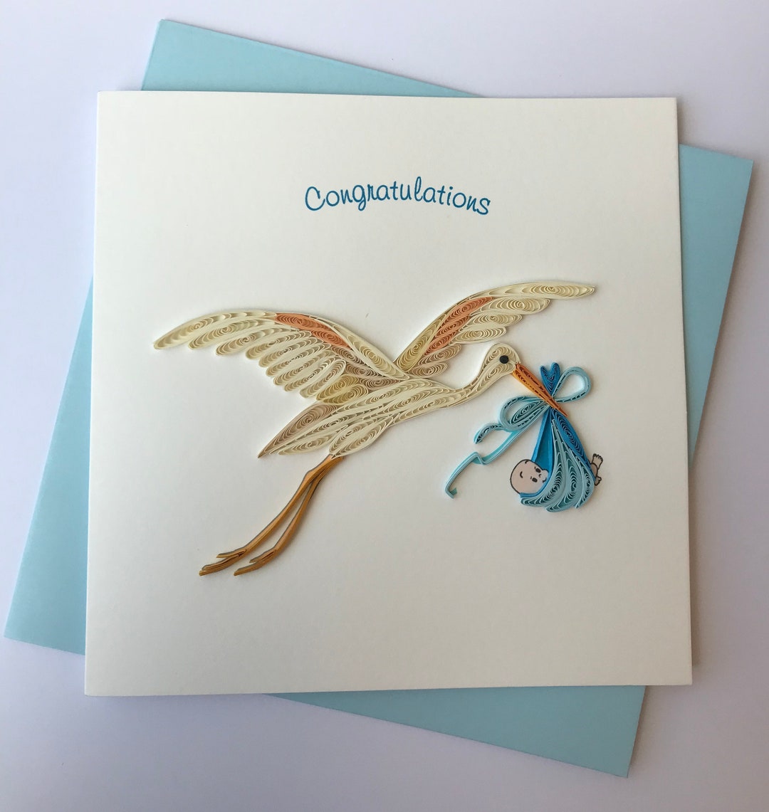 Baby Boy Quilling Greeting Card, Handmade Greeting Card, Quilling Cards ...