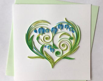 Heart Card, Quilling Greeting Card, Handmade Greeting Card, Quilling ...