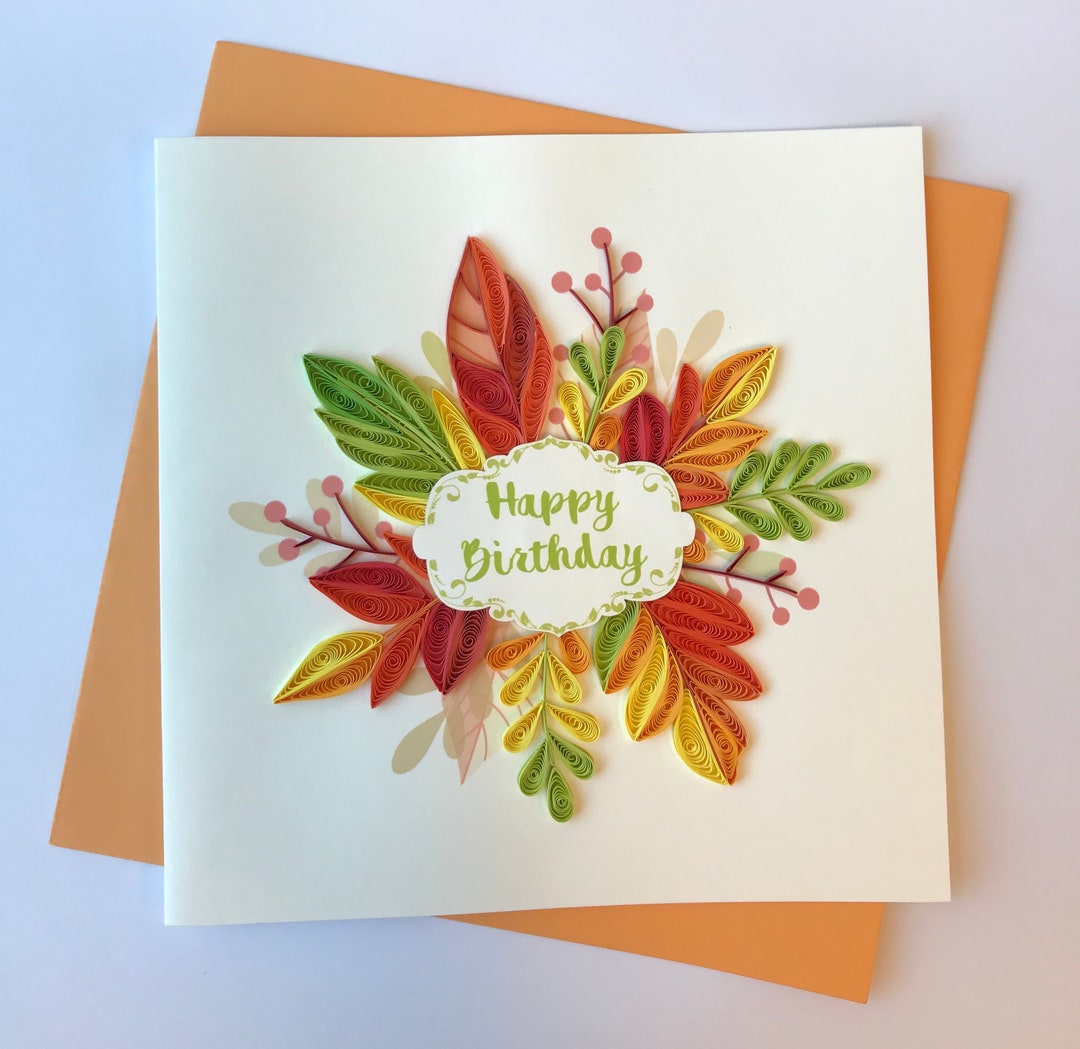 Happy Birthday Card, Quilling Greeting Card, Handmade Greeting Card ...