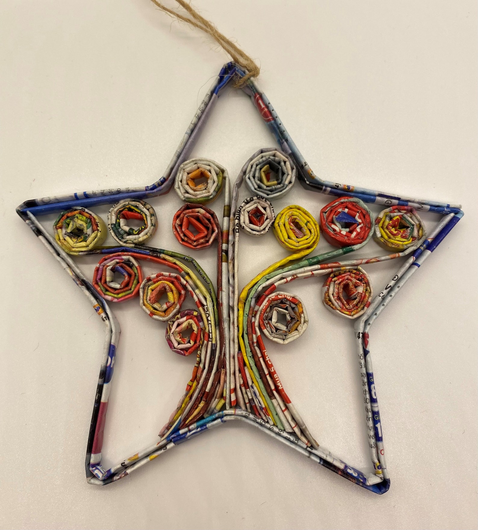 Star Ornament, Eco-art, Recycled, Quilled Paper, Christmas Decor ...