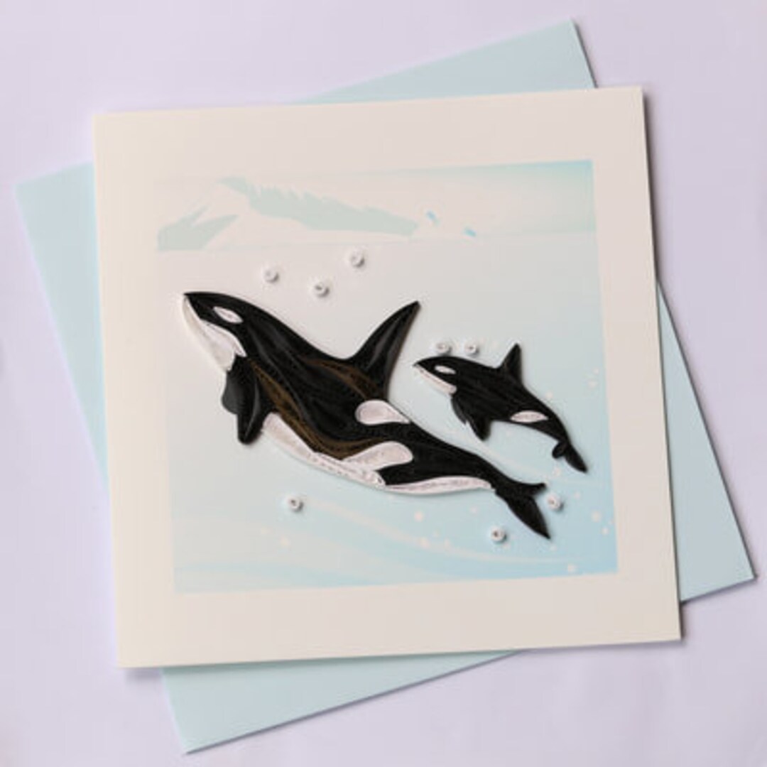 Whale Card, Quilling Greeting Card, Handmade Greeting Card, Quilling ...