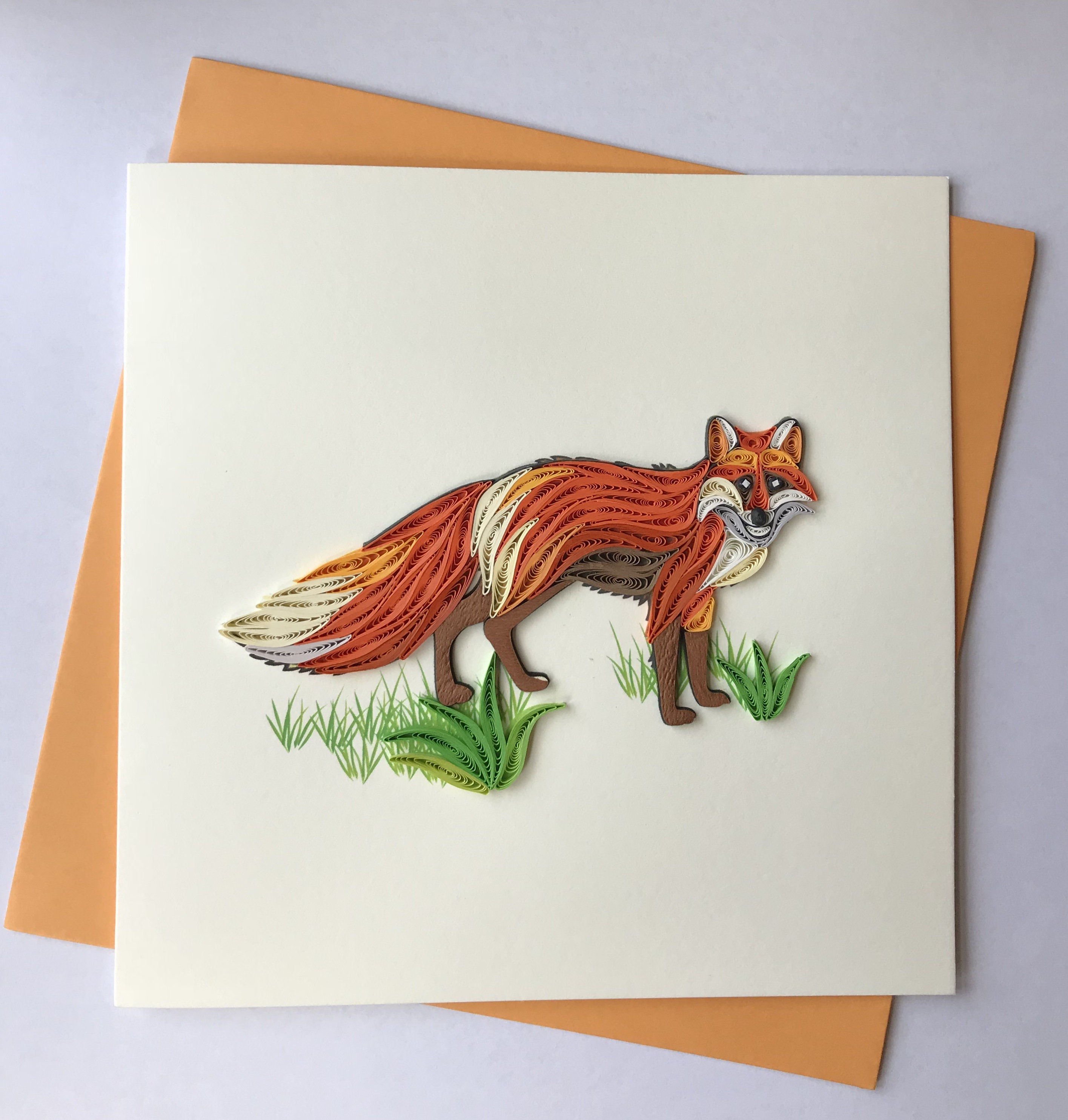 Fox Greeting Card, Quilling Greeting Card, Handmade Greeting Card ...