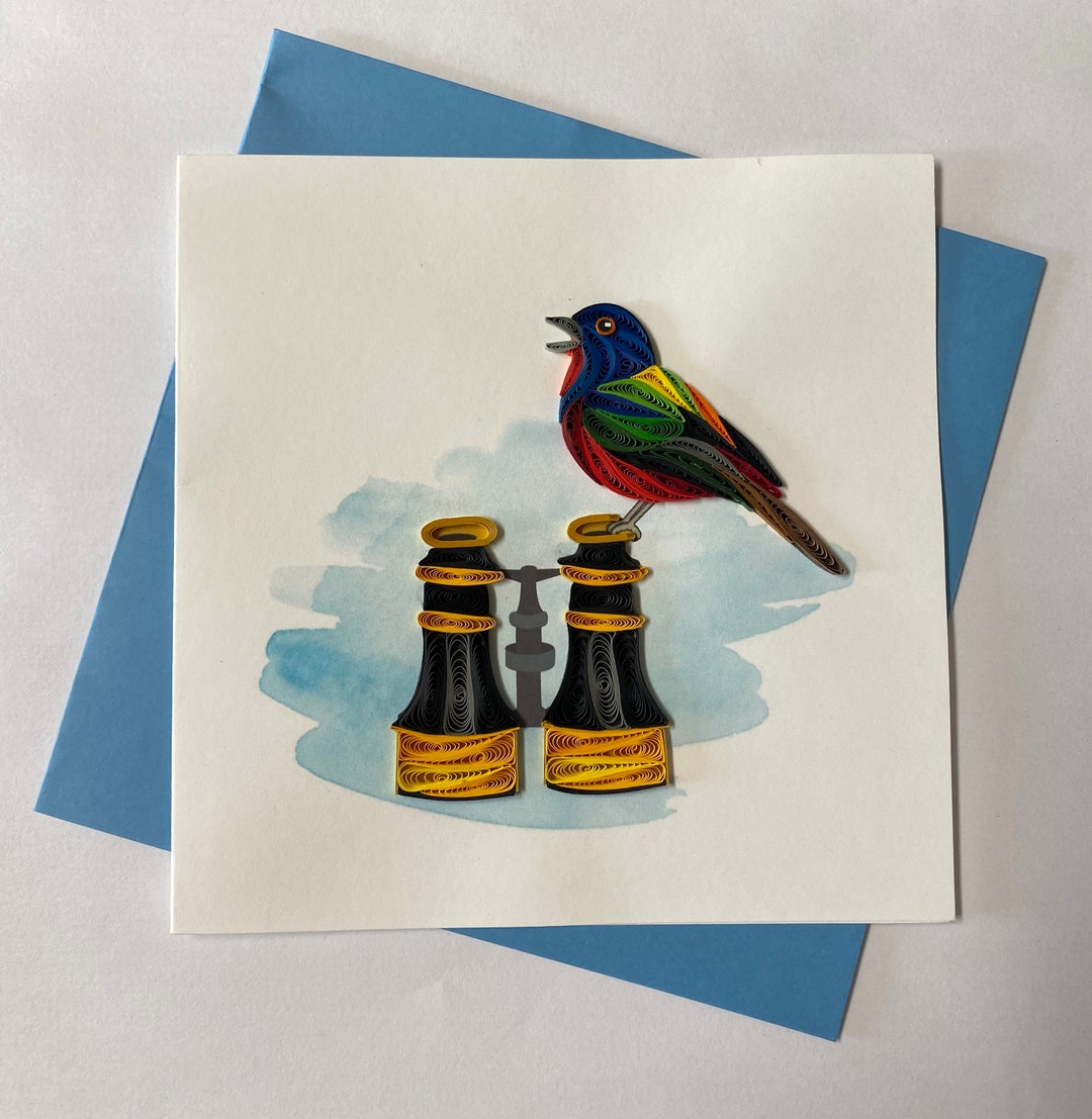 Bird Watcher Card, Quilling Greeting Card, Handmade Greeting Card ...