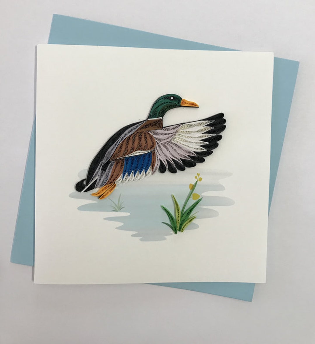 Mallard Duck Quilling Greeting Card, Handmade Greeting Card, Quilling ...